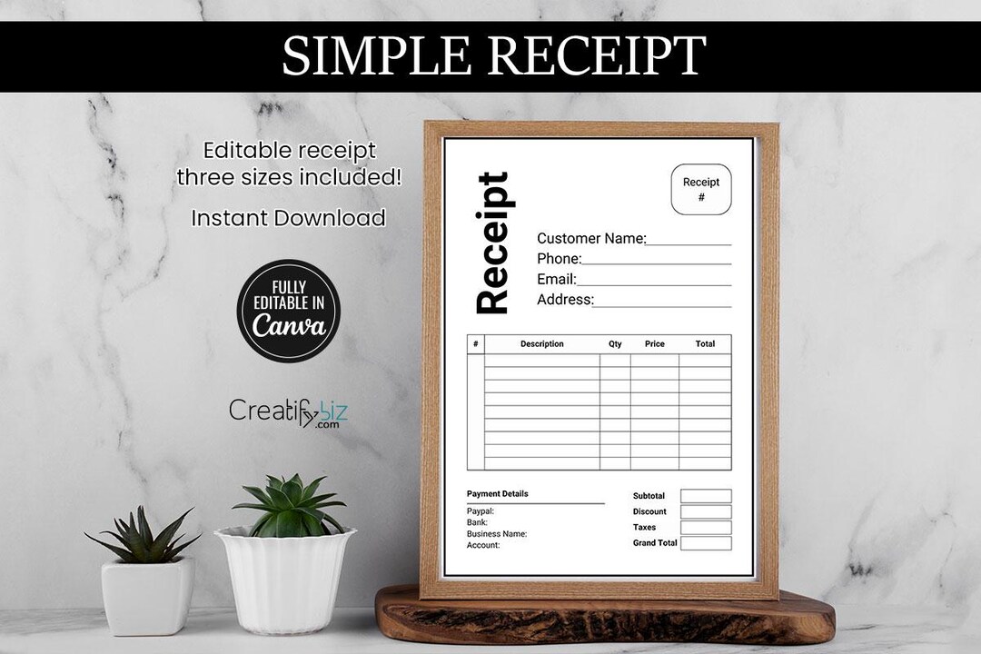 Plantilla de recibo, plantillas editables e imprimibles de Canva ...