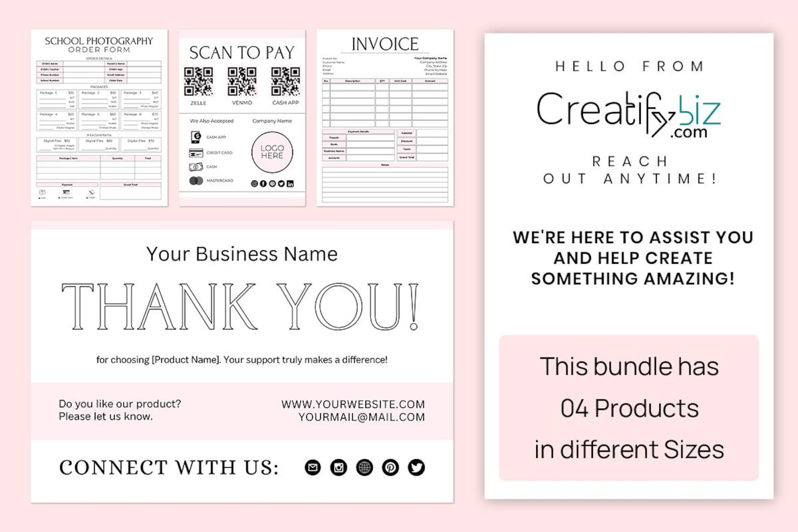School Photography Order Form Canva Template, Photo Invoice Printable ...