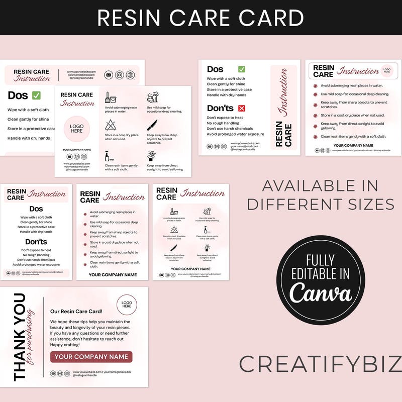 Resin Business Template - Etsy