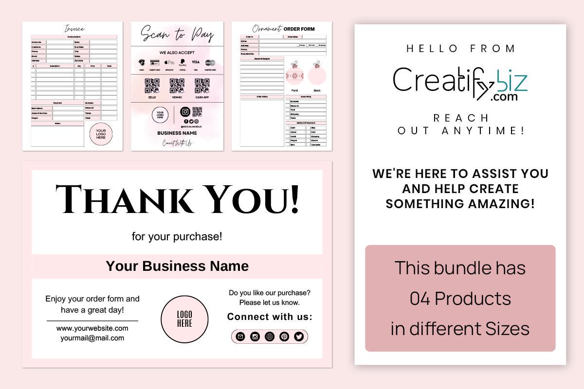 Custom Ornament Order Form Template, Canva Editable, Printable Business ...