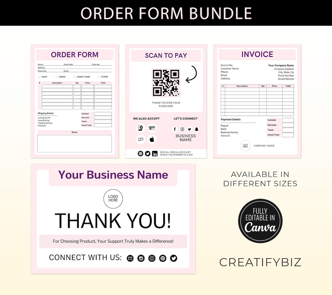 Order Book, Order Form Template Editable, Order Form, Order Tracker ...