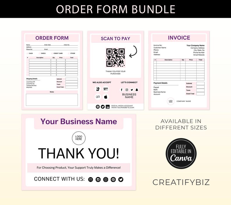 Order Book, Order Form Template Editable, Order Form, Order Tracker ...