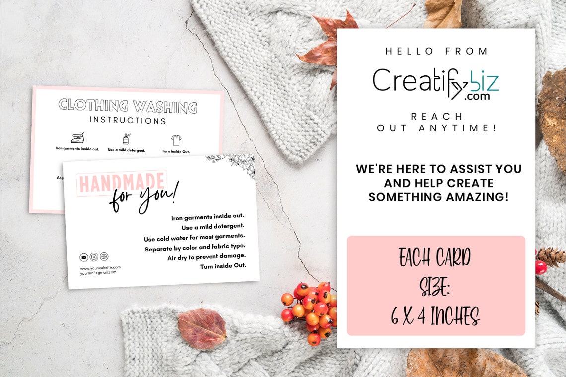 Editable Clothing Washing Instructions Care Guide Canva Template ...