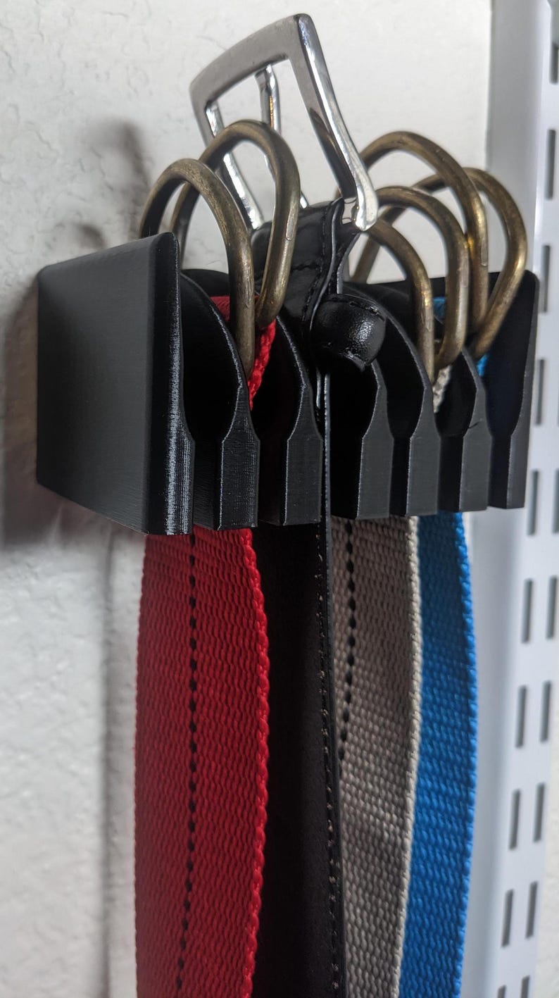 Wall Mounted Belt Holder for 6 Belt NO HOLES Nedded Command Strips ...