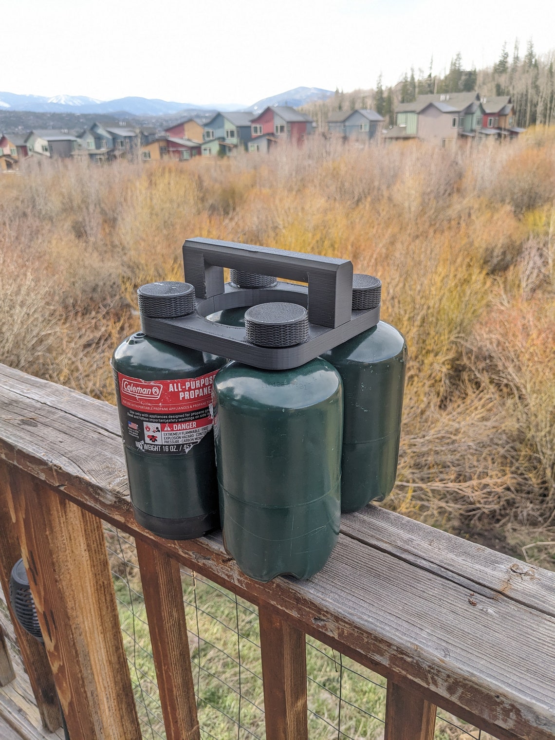 1 Lb Propane Bottle 4 Pack Carrier/tote/caps Camping, Heating, Grilling ...