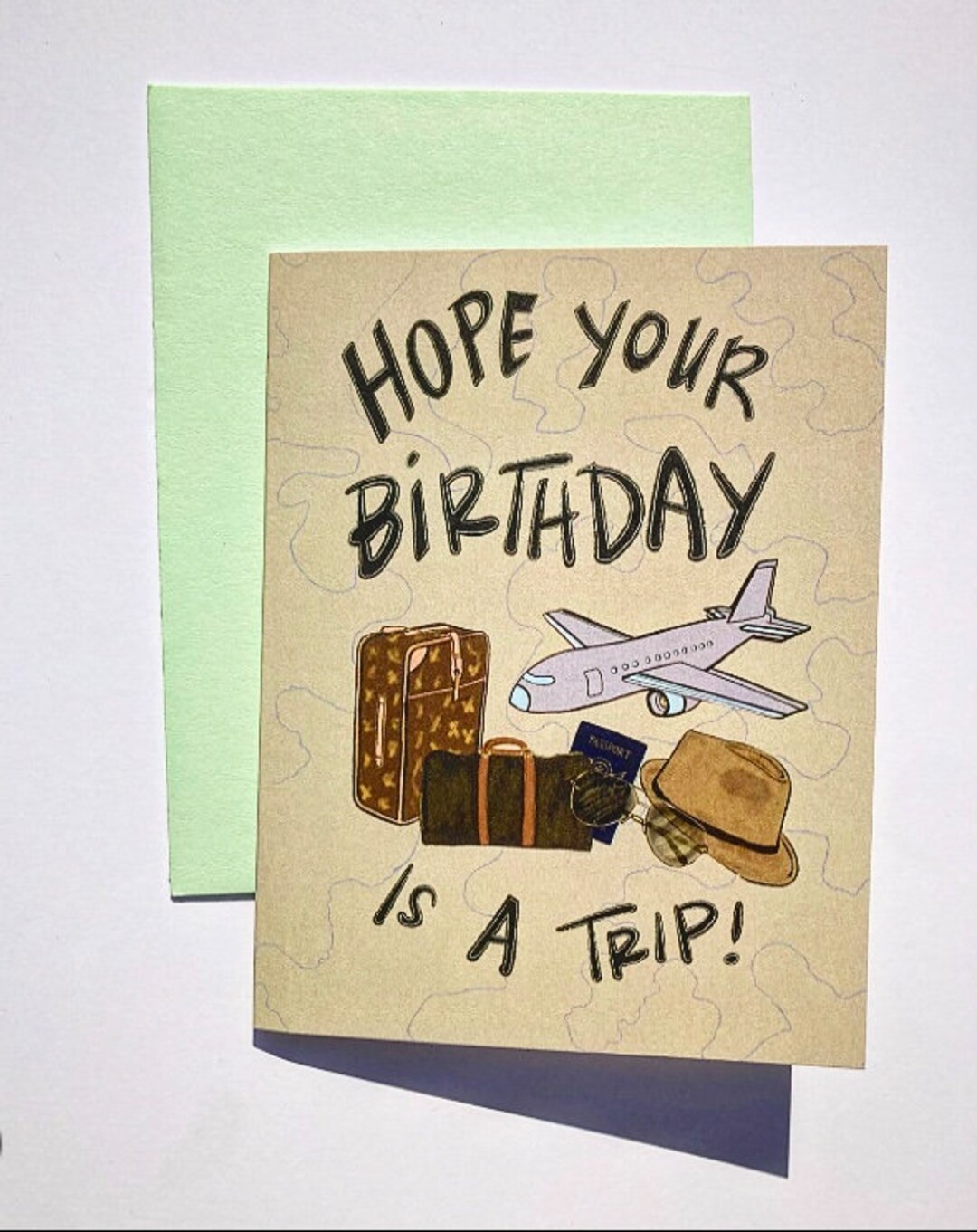 NEW Hand-drawn Hope Your Birthday is a Trip Card - Etsy