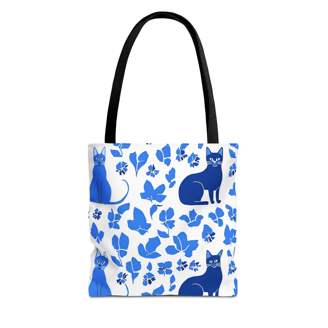 Russian Blue Cat Tote Bag, Cat Lovers Overnight Bag, Gift for Cat Mom ...