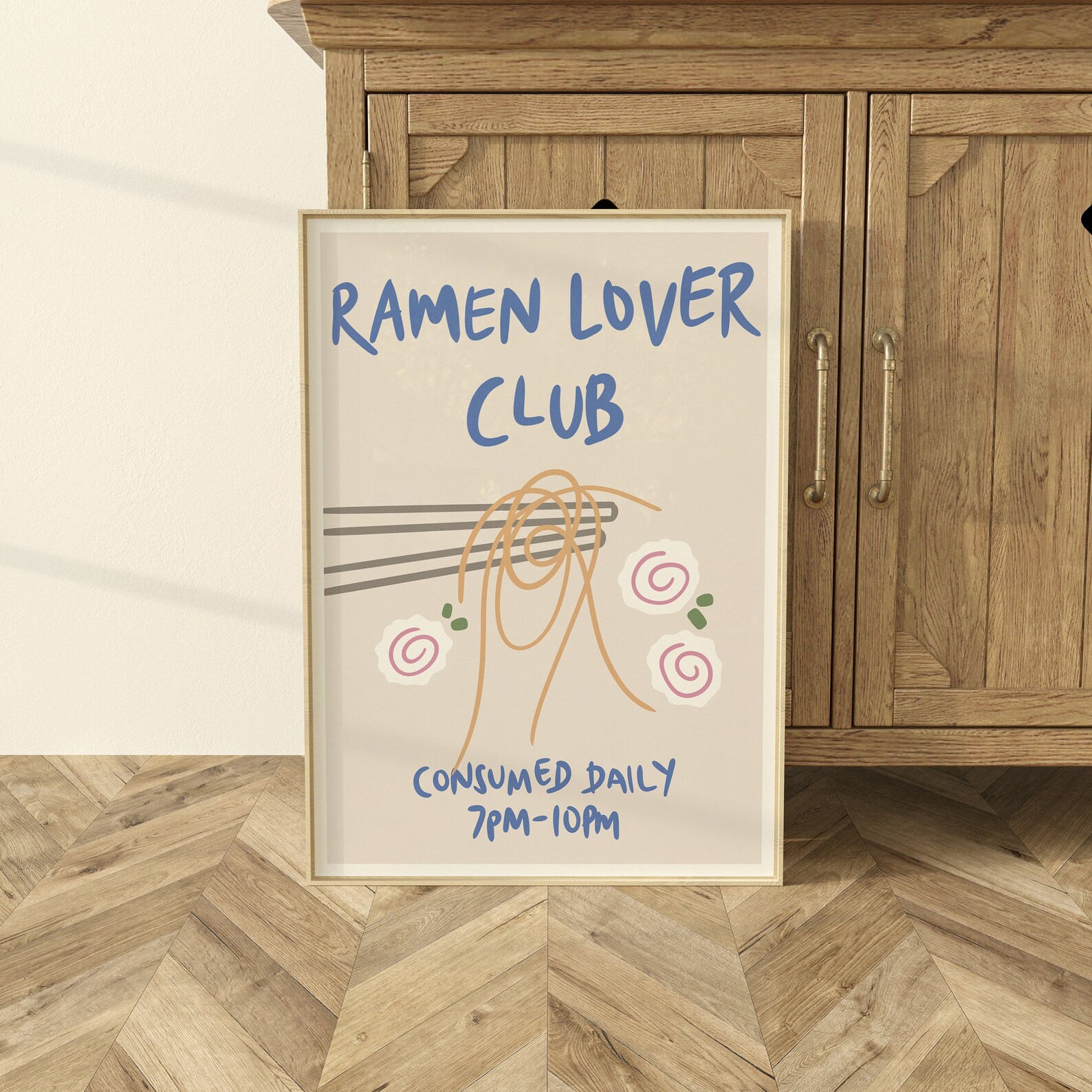 Ramen Lover Club Print — Aesthetic, Trendy, Minimal, Neutral, Asian ...