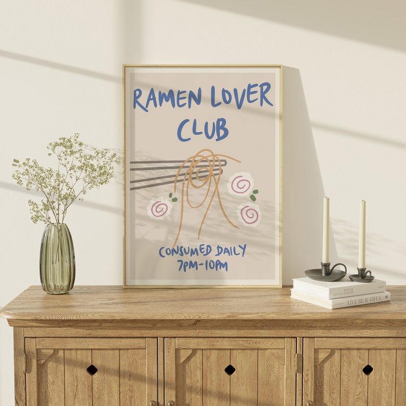Ramen Lover Club Print – Hand-drawn Asian Food Illustration - Etsy