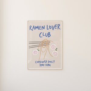 Ramen Lover Club Print — Aesthetic, Trendy, Minimal, Neutral, Asian ...