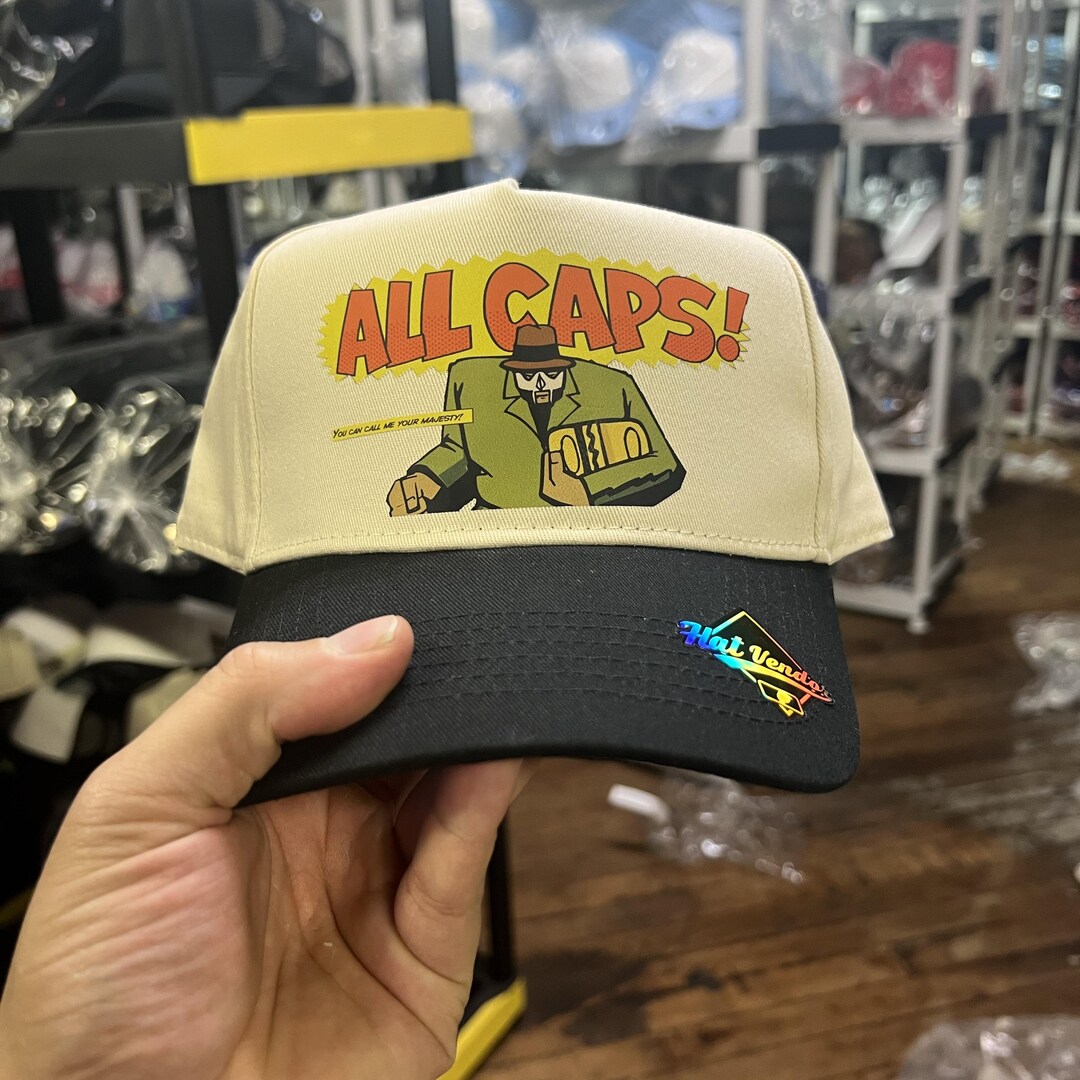 All Caps Mf Doom Hat, Black A Frame Baseball Hat - Etsy