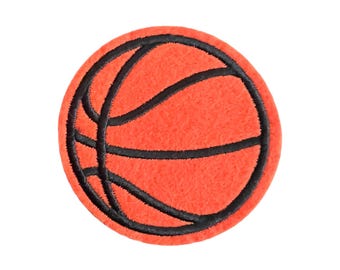 FLAMING BASKETBALL PATCH Iron-on Embroidered Applique Major League ...