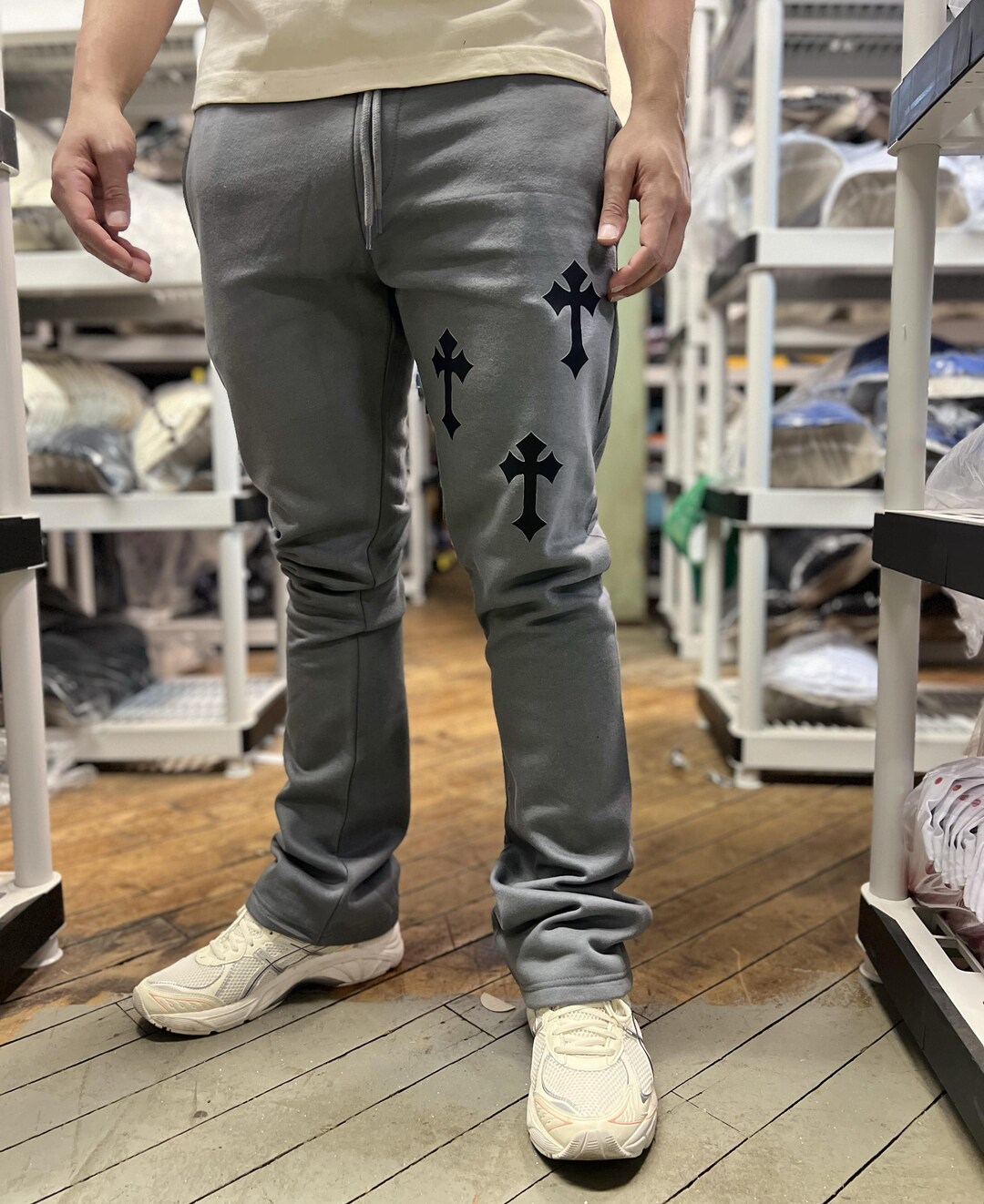 Crosses Flared Stacked Sweatpants Trouser - Etsy