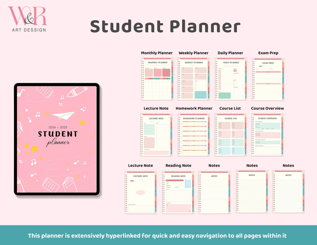 Student Planner 2024-2025 Bundle Files / Get Free 100 Sticker, All in ...