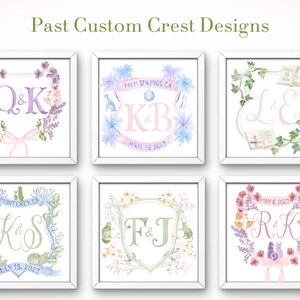 Custom Wedding Crest| Watercolor Crest| Wedding Design| Monogram ...