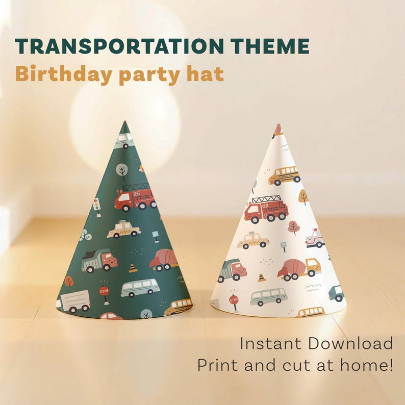 Transportation Theme Party Deco Bundle, Editable Transport Invitation ...