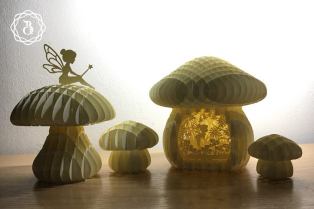 Mushroom and Little Fairy 3D Paper Craft - Etsy