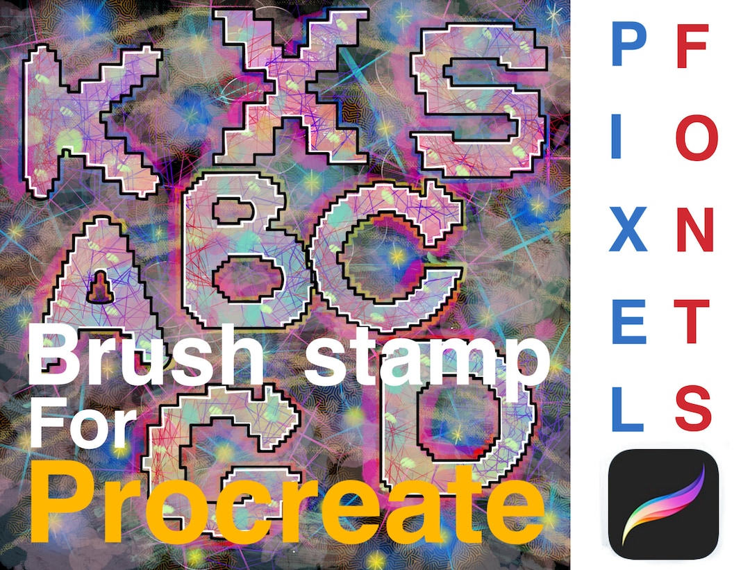 Pixel Fonts,procreate Lettering,3d Letters,3d Brush Procreate,procreate ...