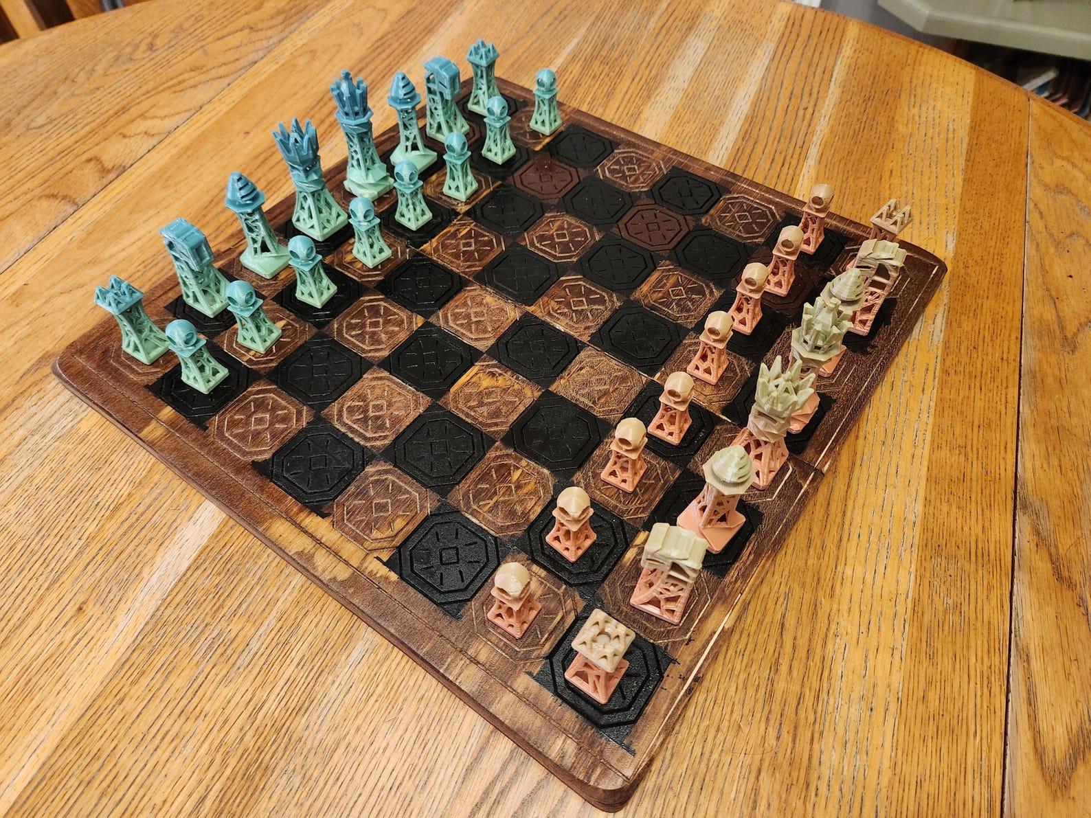 Minimalist Unique Chess Set With Chess Board Chess Pieces Chess Gift ...