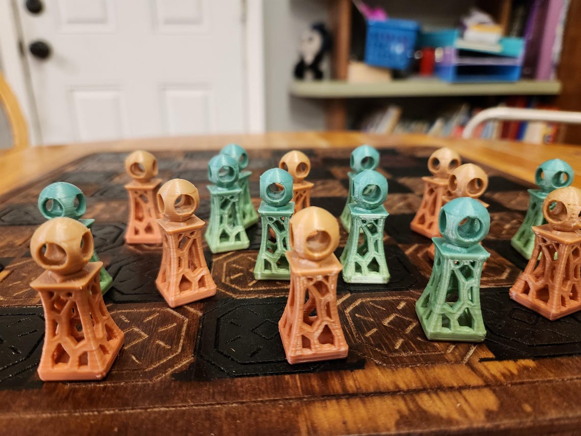 Minimalist Unique Chess Set With Chess Board Chess Pieces Chess Gift ...