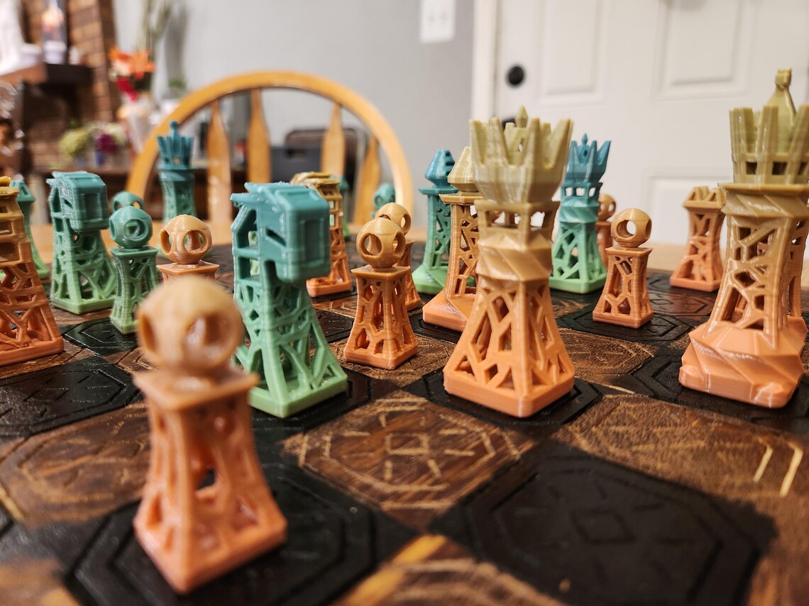 Minimalist Unique Chess Set With Chess Board Chess Pieces Chess Gift ...