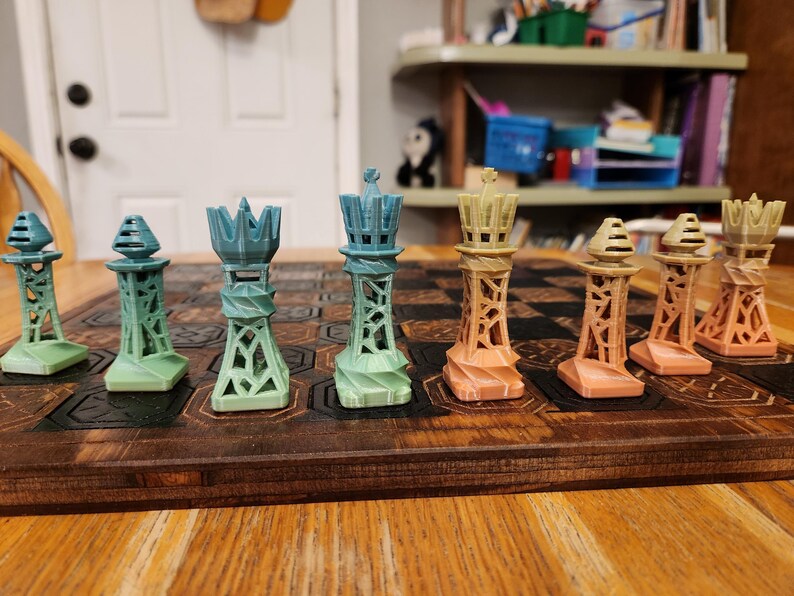 Minimalist Unique Chess Set With Chess Board Chess Pieces Chess Gift ...