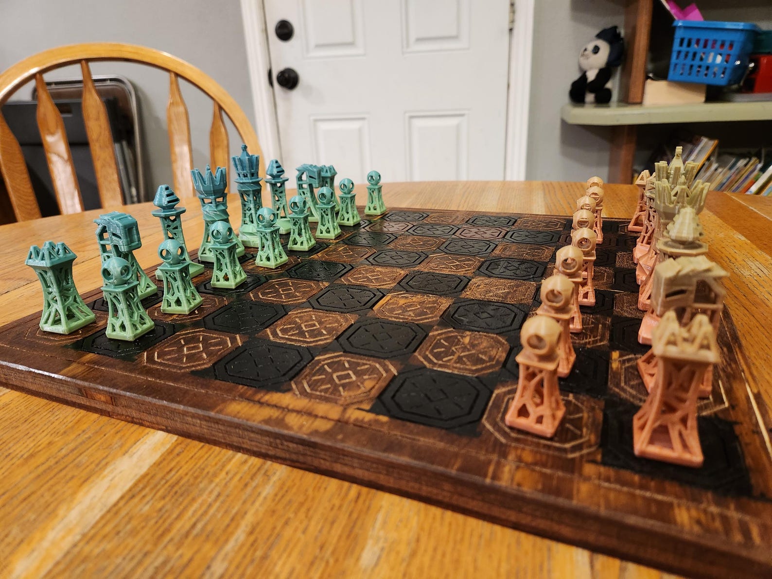 Minimalist Unique Chess Set With Chess Board Chess Pieces Chess Gift ...