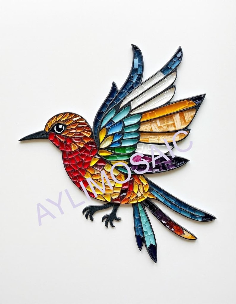 9 Beautiful Hummingbird Mosaic Designs | Printable Templates | PDF ...