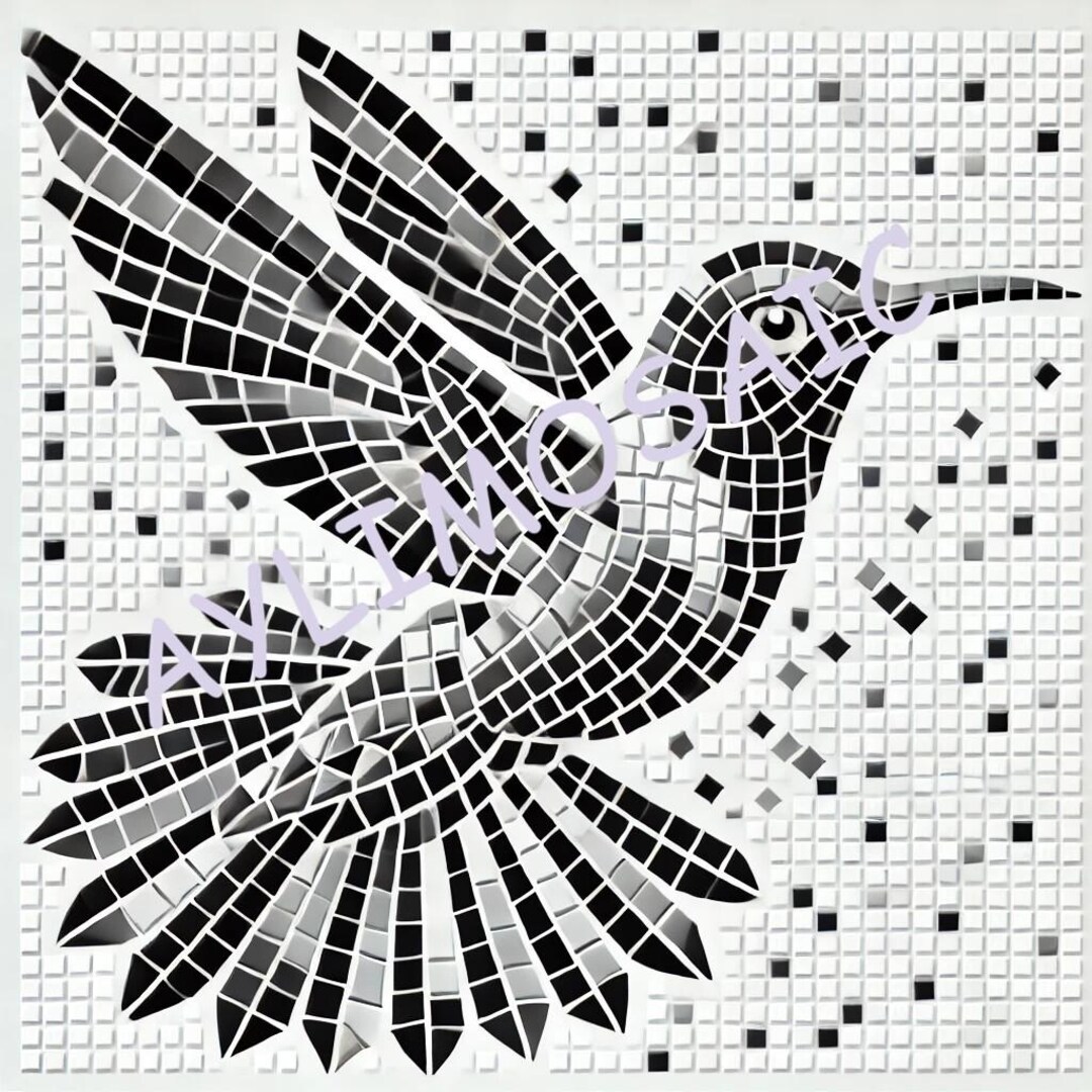 Pack of 4 Hummingbird Mosaic Templates Printable Templates JPG Pattern ...