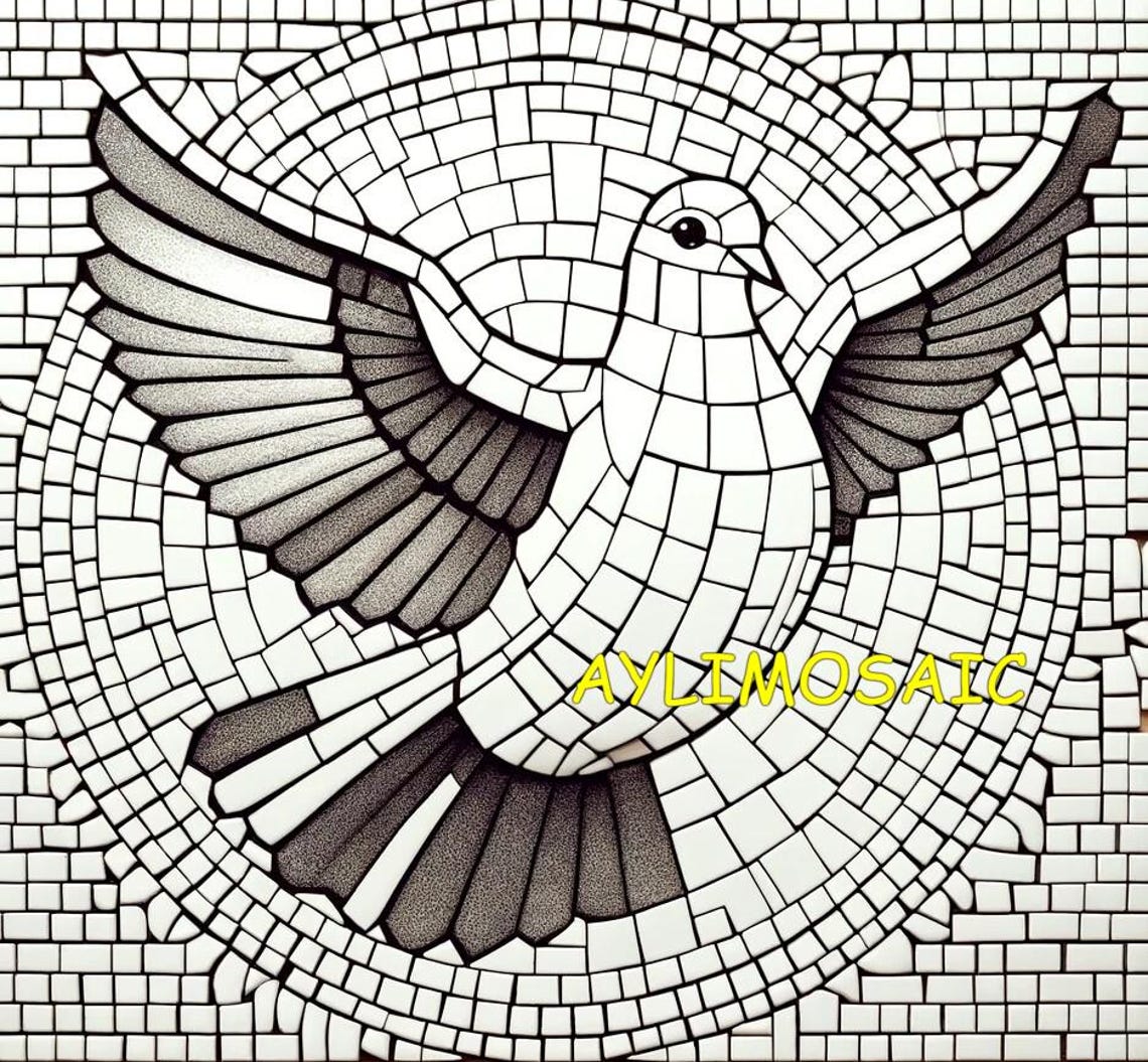 Template - DOVE Mosaic Pattern | Printable Template | PDF Tracing ...