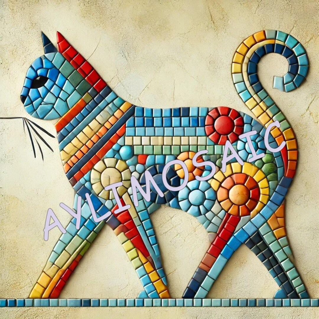 Pack of 5 Templates Cat Mosaic Patterns Printable Templates JPG ...