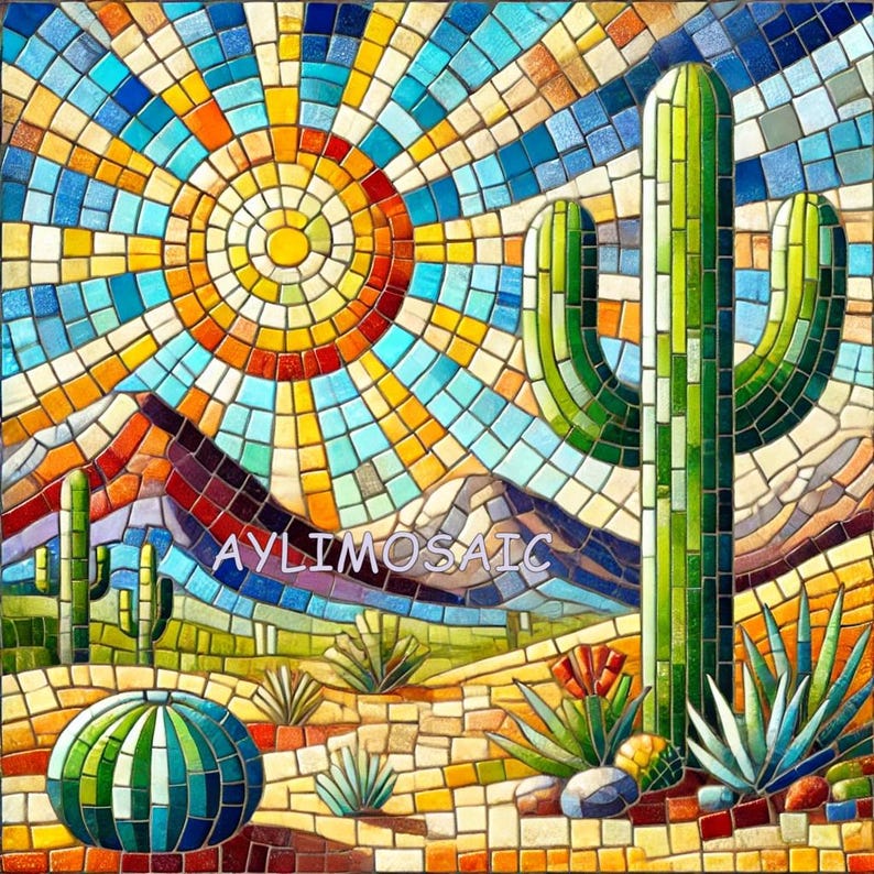 Pack of 24 Models - Cactus Mosaic Patterns | Printable Templates | PDF ...