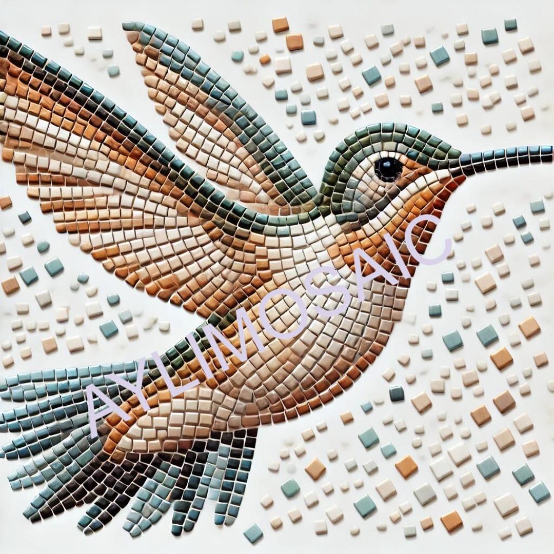 Pack of 5 Hummingbird Mosaic Patterns | Printable Templates | JPG ...