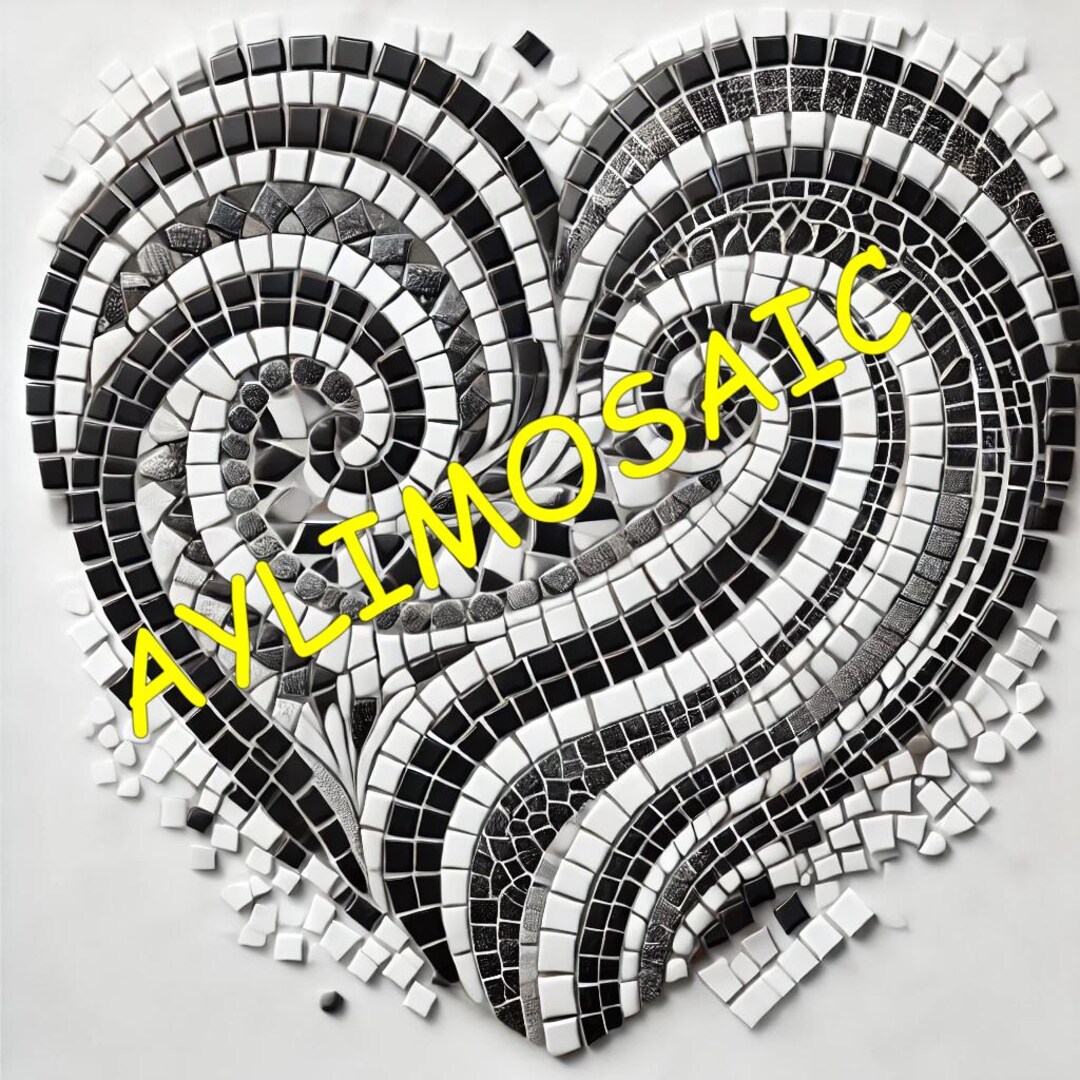 Pack de 25 modèles - motifs mosaïque COEUR | Gabarits imprimables ...