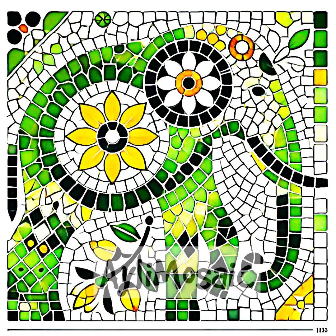 16-piece Elephant Mosaic Pattern Pack | Printable Templates | PDF ...