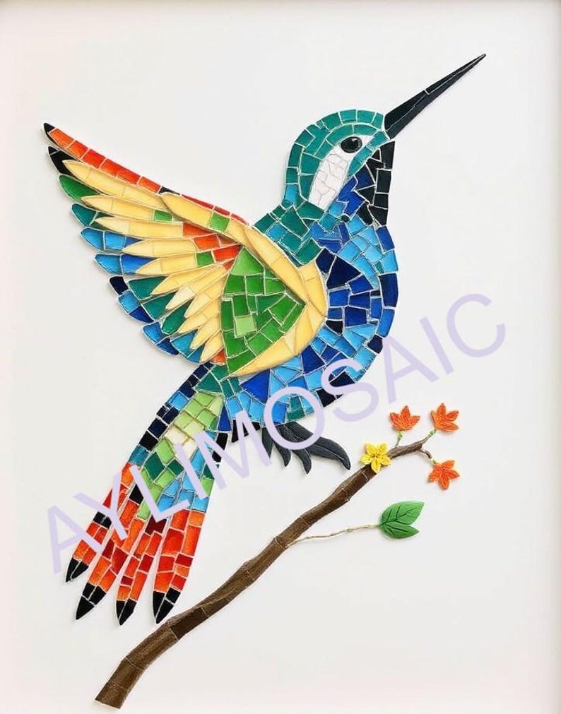 9 Beautiful Designs - HUMMINGBIRD Mosaic Patterns | Printable Templates ...