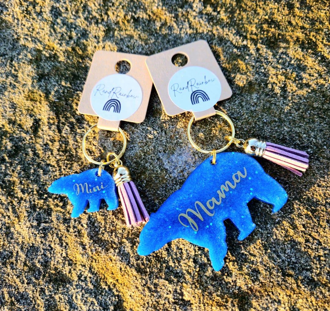 Mama Bear and Mini Bear Keychain Set - Etsy