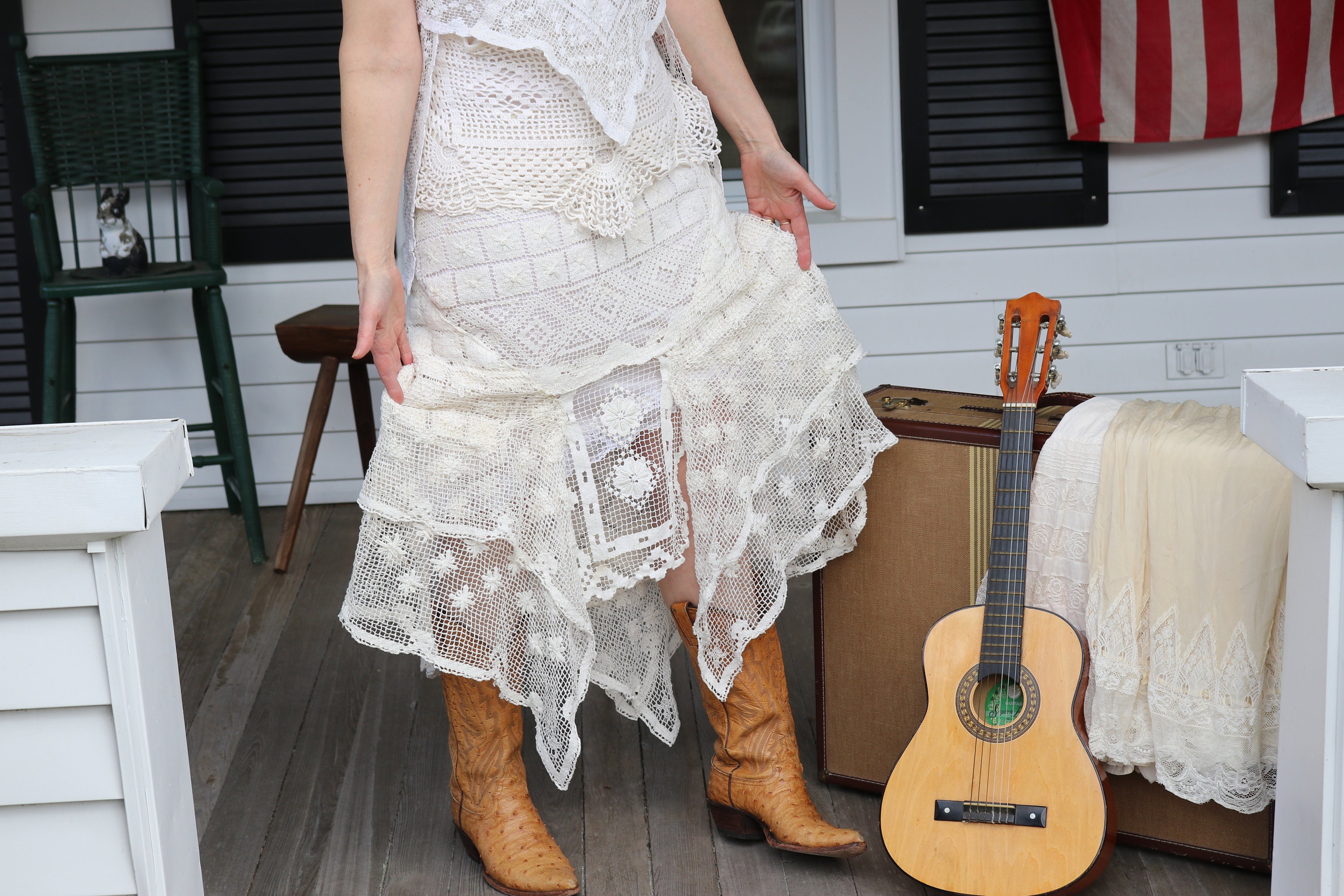 Hand Made Bohemian Vintage Lace Dress by Arlettemichelle - Etsy