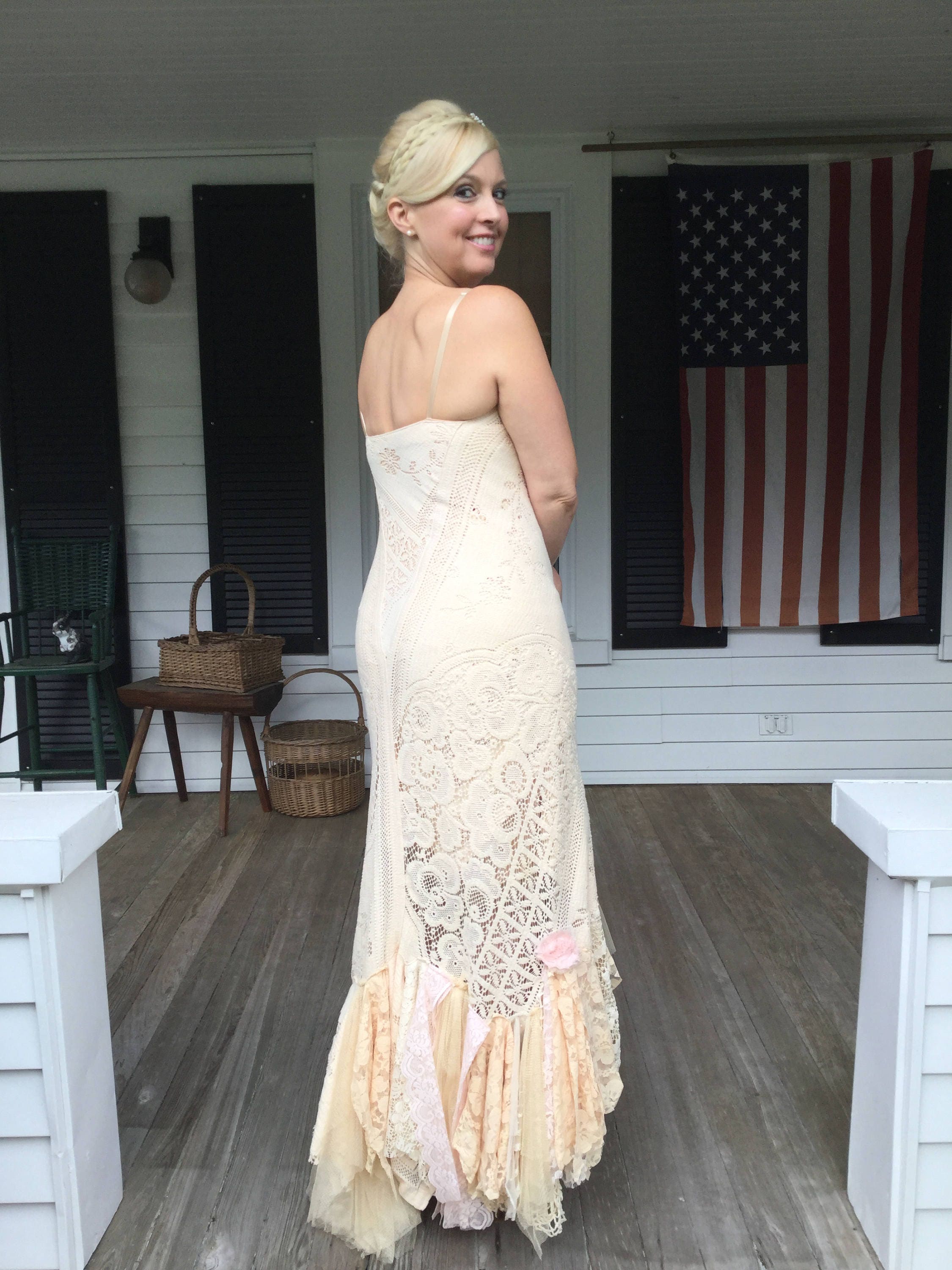 Glam Vintage Lace Wedding Dress by Arlette Michelle - Etsy