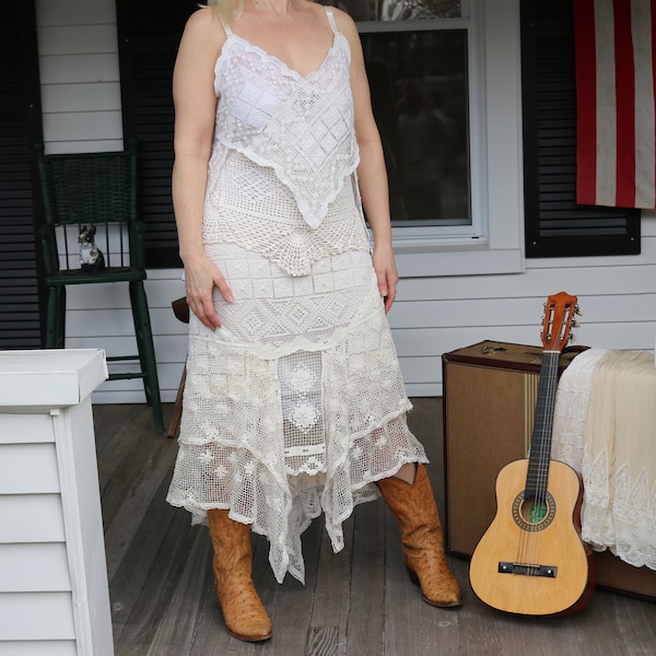 Bohemian Western Lace Wedding Dress - Etsy