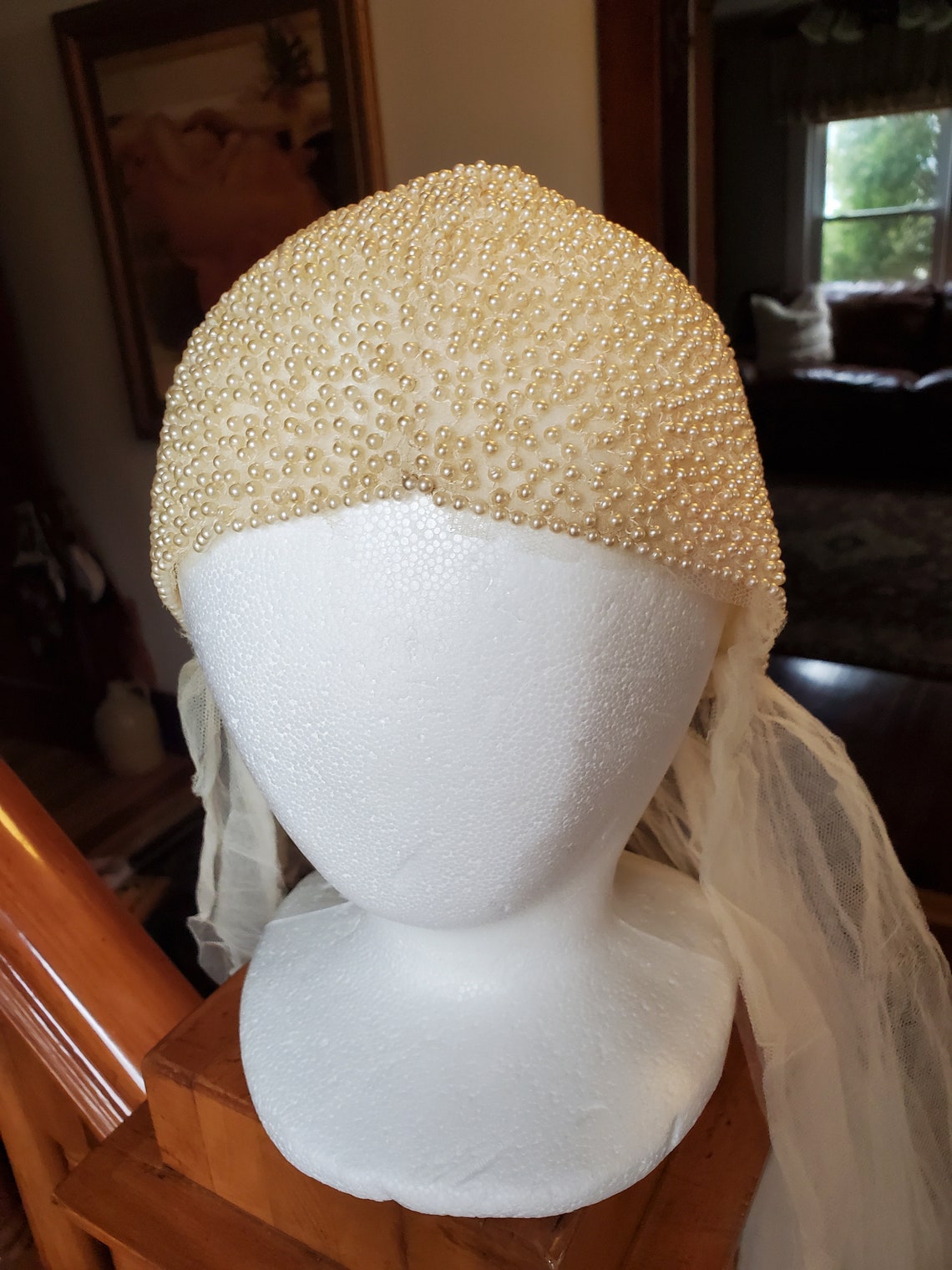 Vintage 1920s Beaded Skull Cap Bridal Veil - Etsy