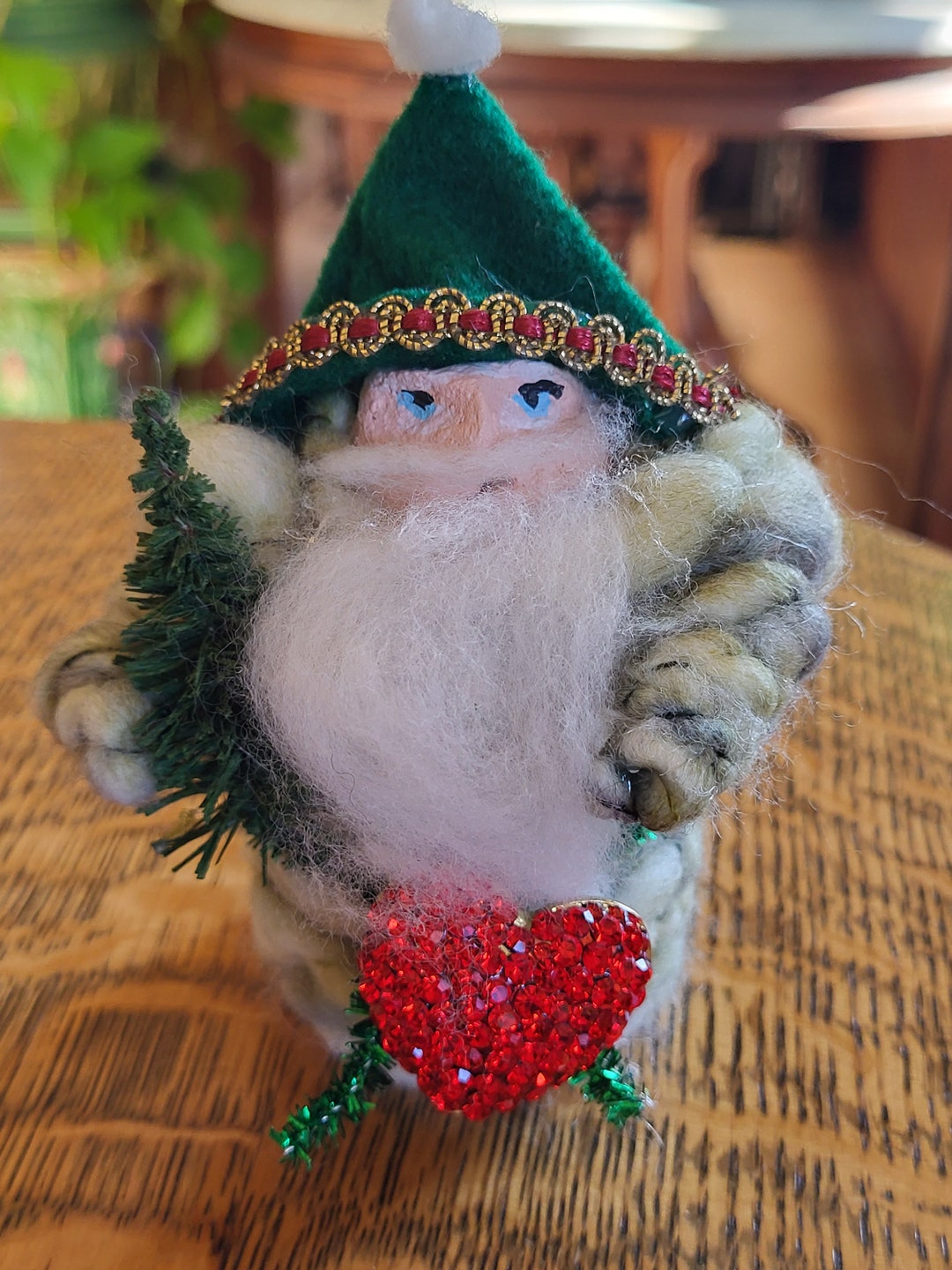 Old World Santa Figurine Handmade Clay Face - Etsy