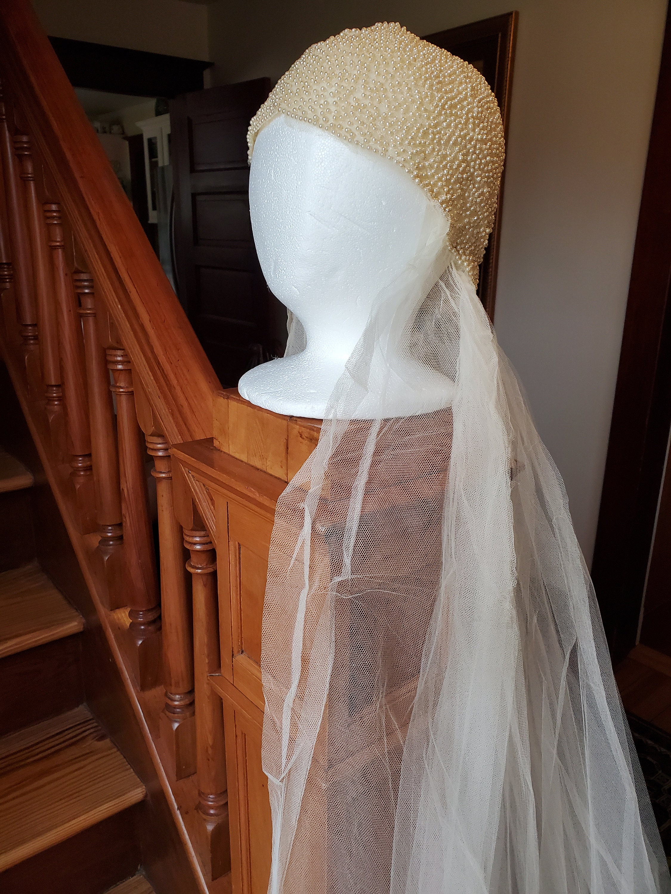 Vintage 1920s Beaded Skull Cap Bridal Veil - Etsy