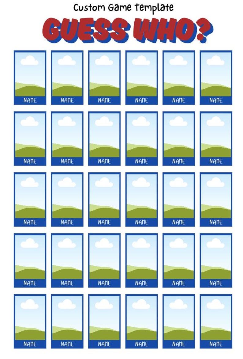 Custom Guess Who Game Template - Editable Canva File, Personalized ...
