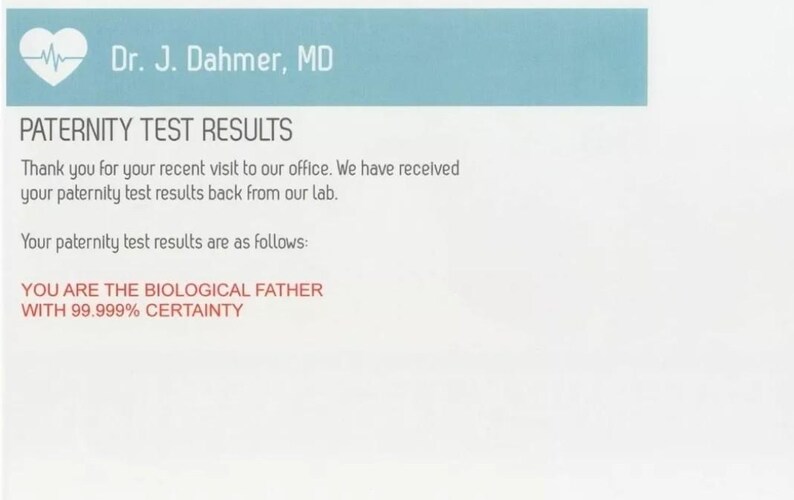 Paternity Test Results Prank Postcard - Sent Anonymously to Your Victim ...
