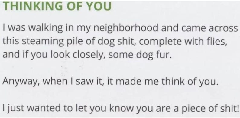 Thinking of You Pile of Poop Prank Postcard - Sent Anonymously to Your ...
