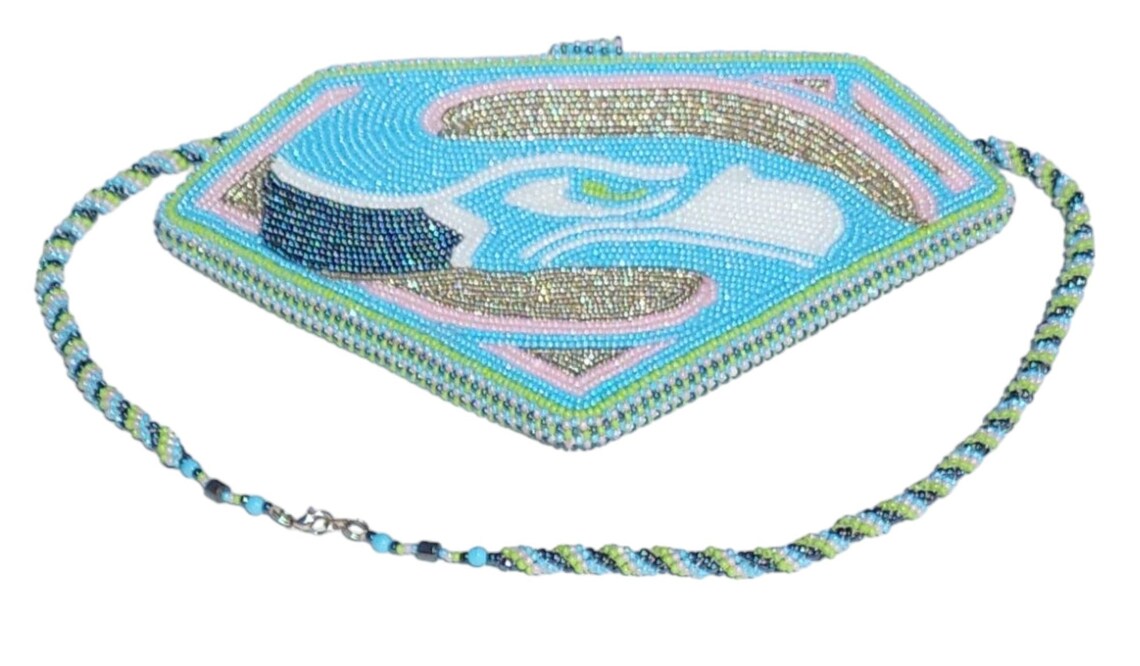 Native American Inspired Seahawks Pendant Necklace, Beaded Jewelry ...