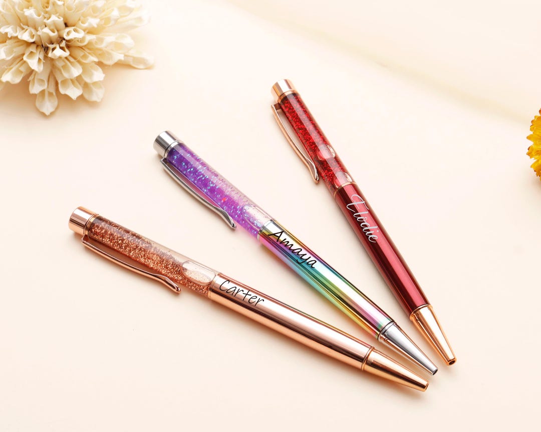 Personalized Pen, CRYSTAL Black Ink Wedding Pens, Christmas Gifts,metal ...