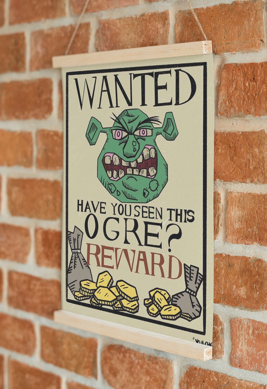 Shrek Poster, Wanted, Animation, Cartoon, Bathroom Wall Decor, Shrek ...