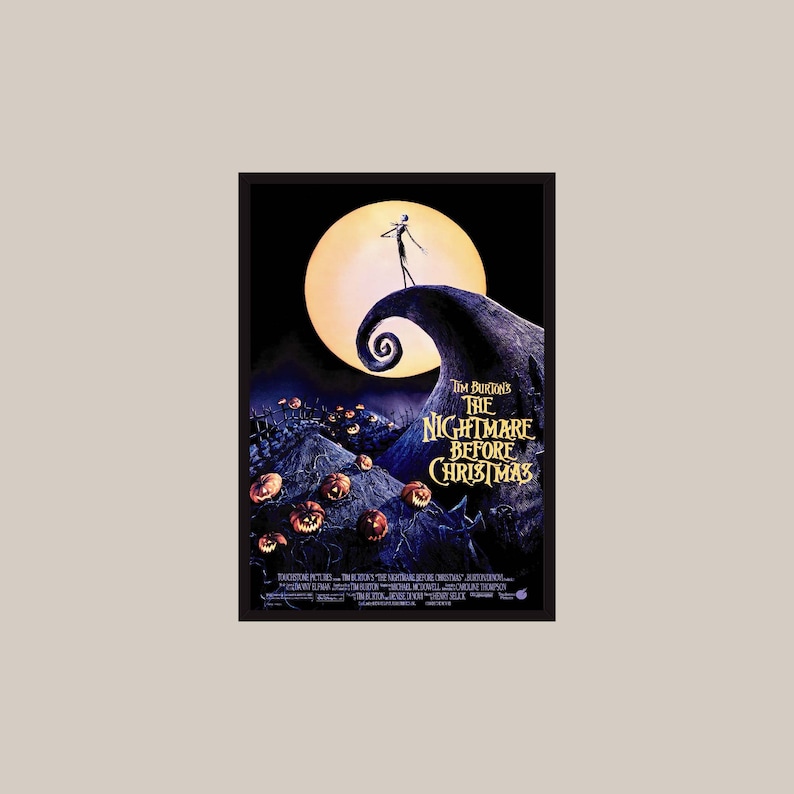 The Nightmare Before Christmas 1993 Movie Poster, High Quality Canvas ...
